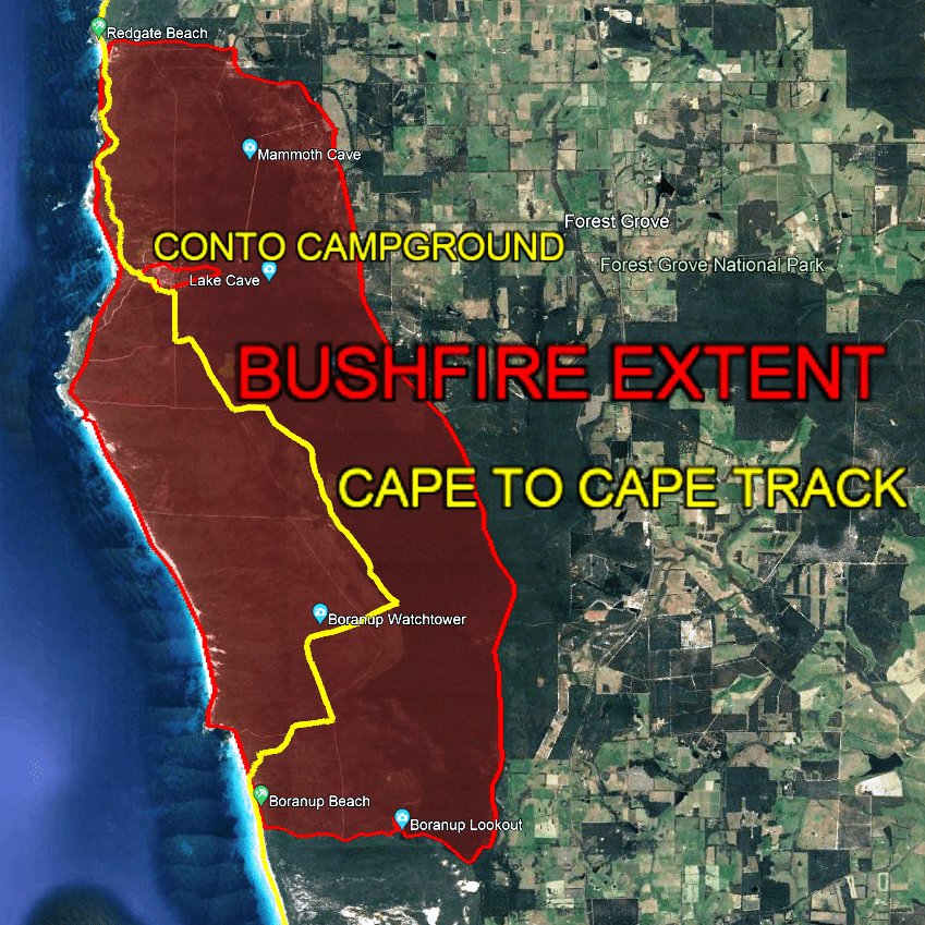 Boranup bushfire affects Cape to Cape Walk- HikeWest